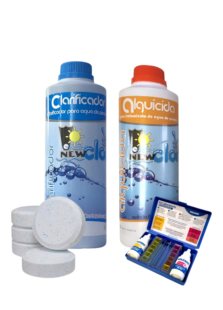 COMBO 1LT ALGUISIDA + 1LT CLARIFICADOR + 1KG CLORO + KIT PH Y CLORO ...